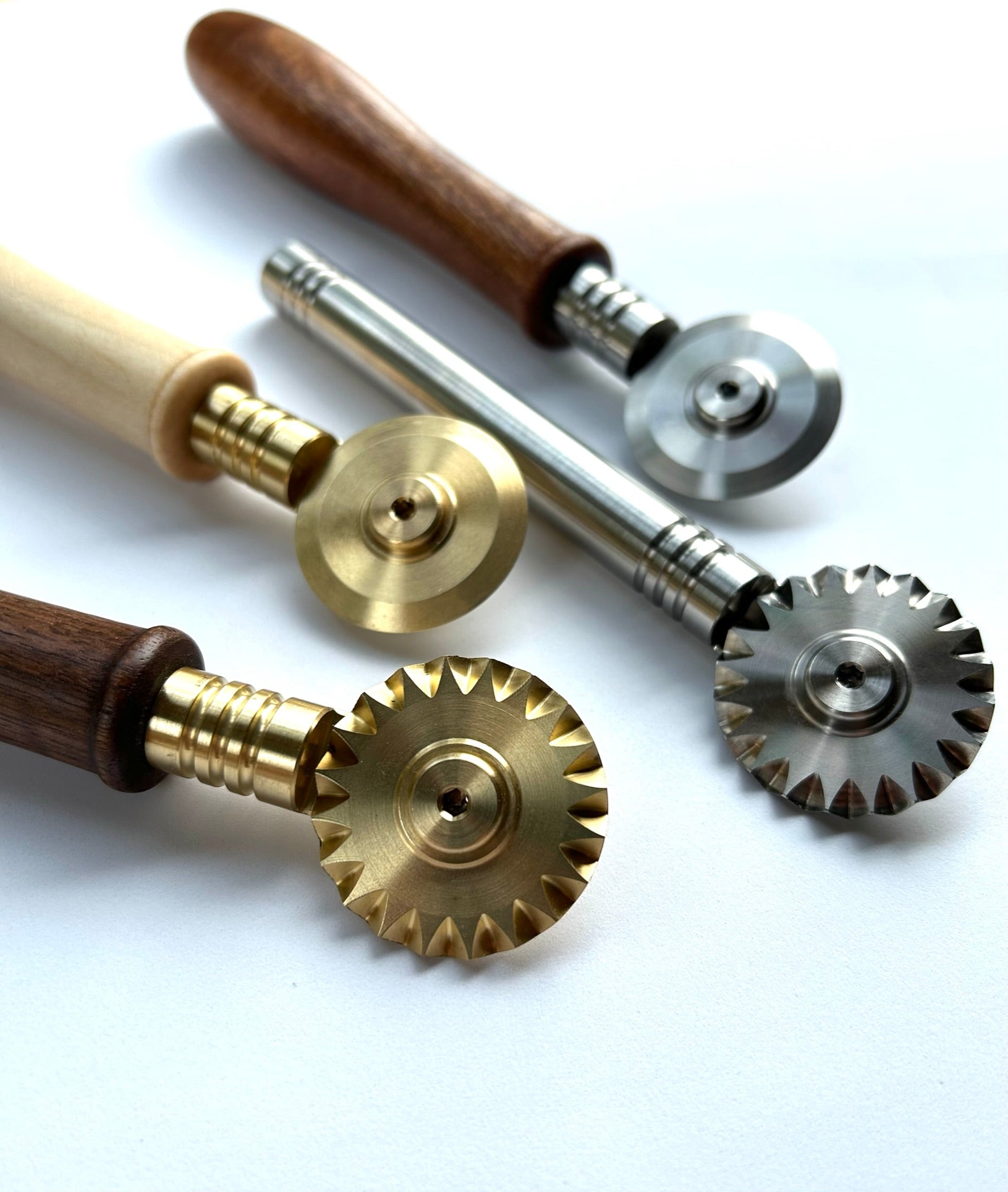 Nonna's cutters, brass & stainless pasta wheels – NonnasWoodShop